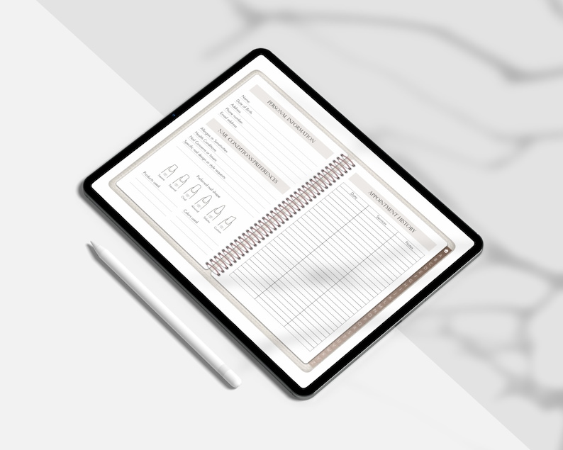 Digital Client Record Book for Nail Technicians • Fully Hyperlinked for ...