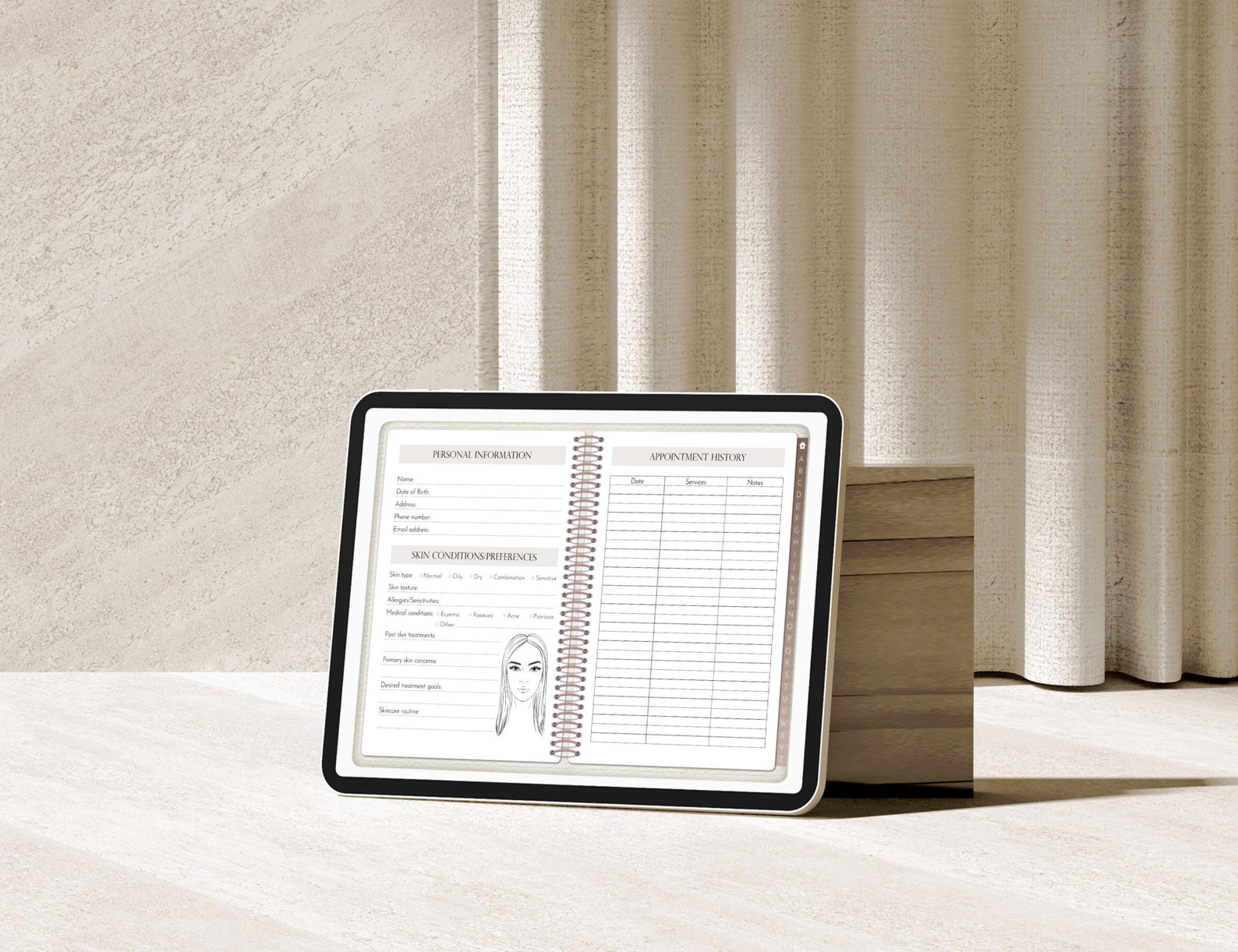 Digital Client Record Book for Estheticians • Fully Hyperlinked for ...