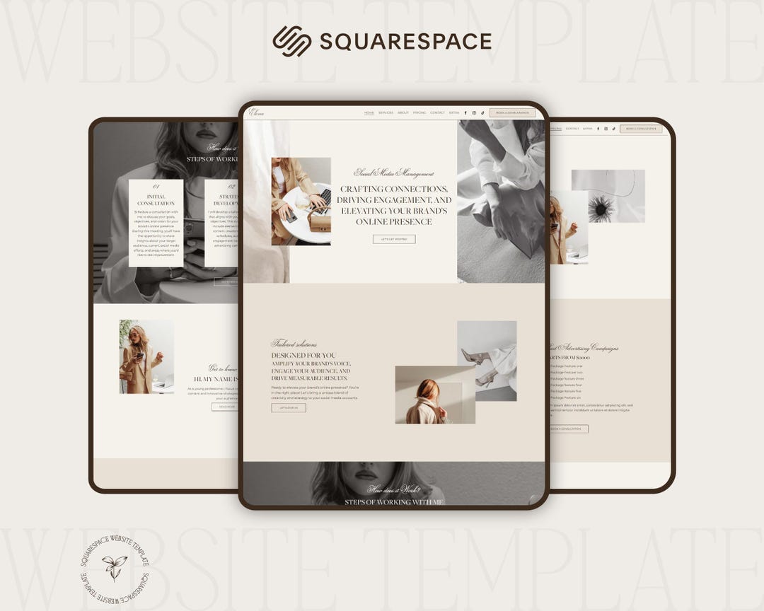 Squarespace Template for Social Media Managers, Website Template for ...