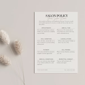 Editable Nail Salon Policy Template • Edit in Canva • Beauty Salon ...
