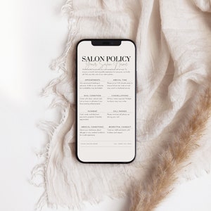 Editable Nail Salon Policy Template • Edit in Canva • Beauty Salon ...