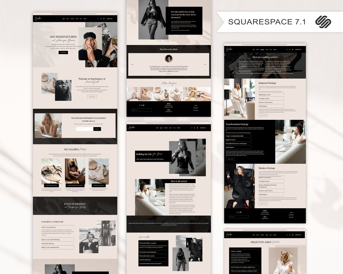 Squarespace Template for Coach, Luxury Website Template for Squarespace 7.1, Made With Fluid ...