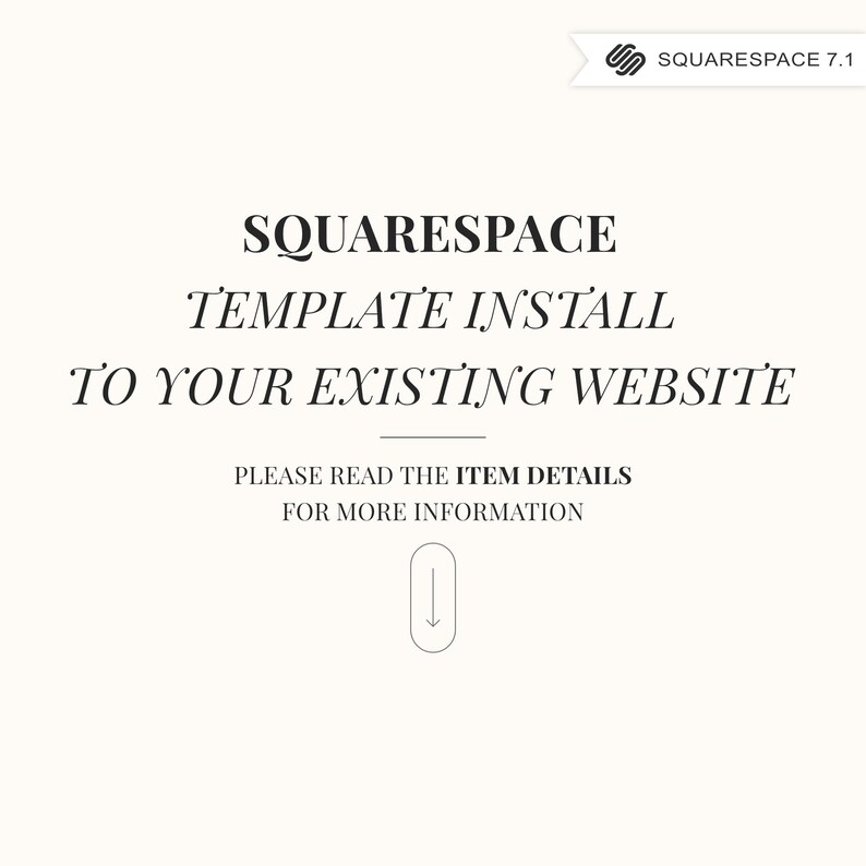 Squarespace Template Install to Existing Website - Etsy
