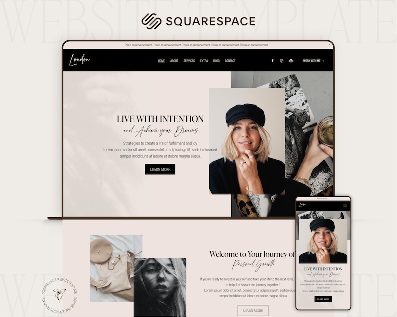 Squarespace Template for Coach, Luxury Website Template for Squarespace 7.1, Made With Fluid ...