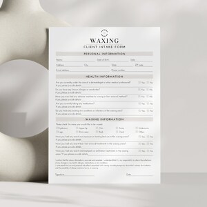 Editable Waxing Client Consultation Form Template for Estheticians ...