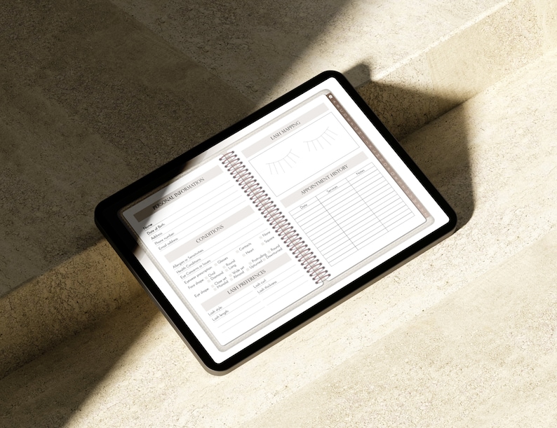 Digital Client Record Book for Lash Technicians • Fully Hyperlinked for ...