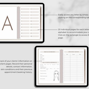 Digital Client Record Book for Estheticians • Fully Hyperlinked for ...