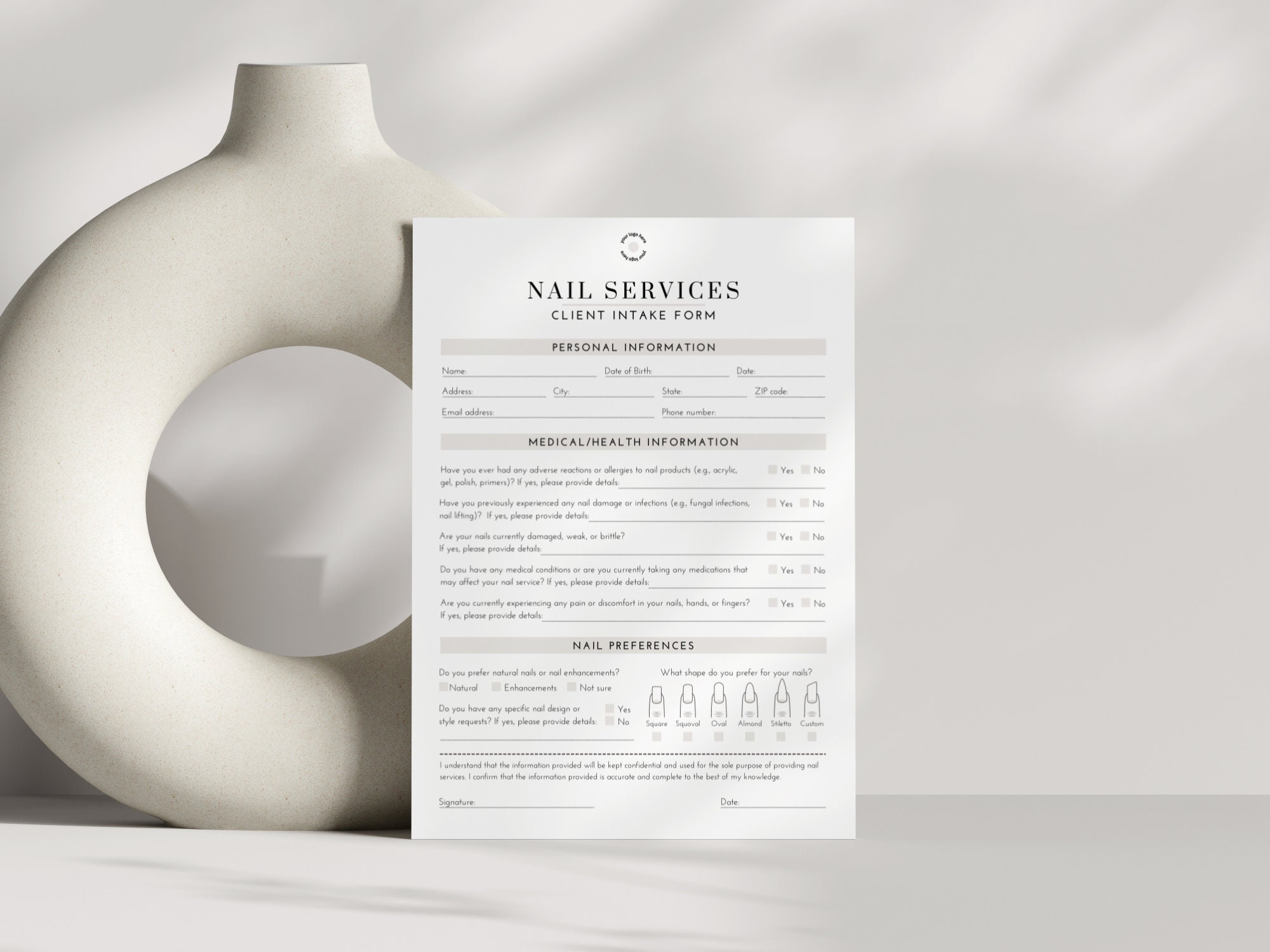 Editable Client Consultation Form Template for Nail Technicians • Edit ...