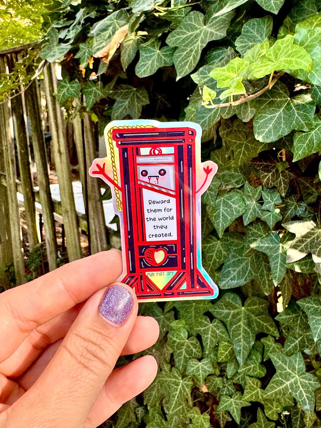 Guillotine Sticker Eat the Rich Vampire Halloween Kawaii Spooky Season ...