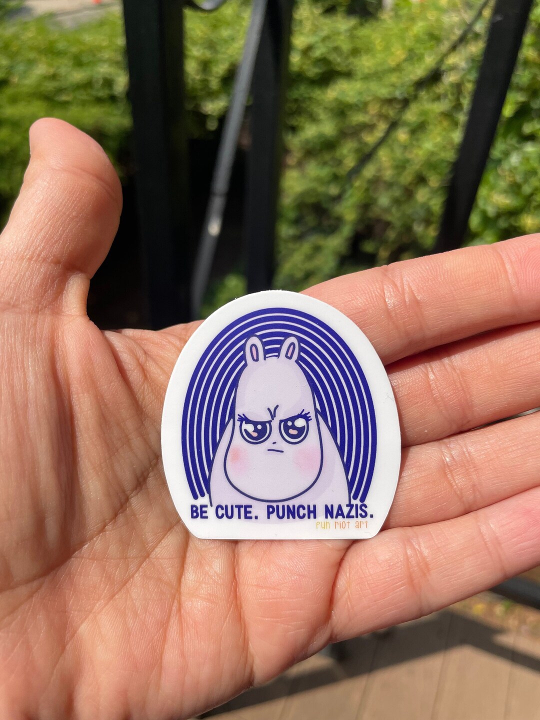 Be Cute. Punch Nazis Its Ok to Punch Nazis Sticker Hippo Antifascist ...