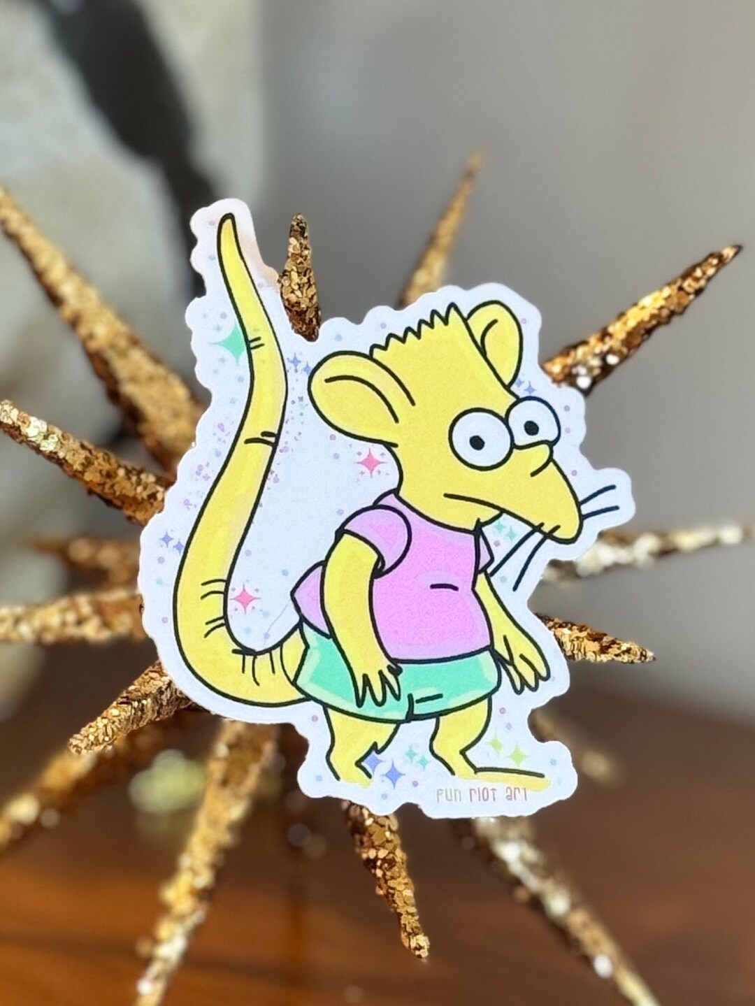 Rat Boy Pastel Colors Waterbottle Sticker Cartoon Retro 90s Sticker Rat ...