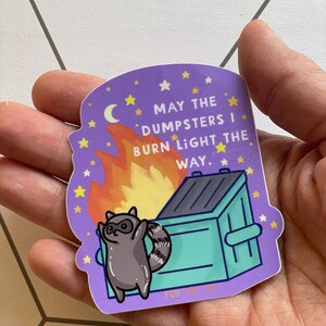 Dumpster Fire Raccoon Sticker for Laptop Stanley Cup Sticker Gift for ...