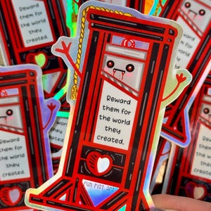 Guillotine Sticker Eat the Rich Vampire Halloween Kawaii Spooky Season ...