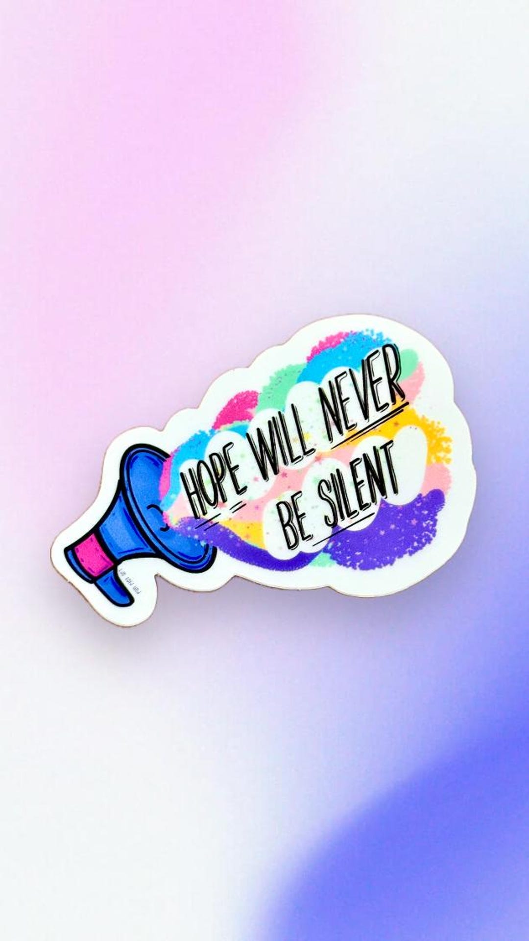 Hope Will Never Be Silent Megaphone Sticker for Waterbottle Gift for ...