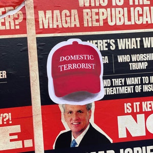 Red MAGA Hat Domestic Terrorist Sticker Chud Fuck Donald Trump ...