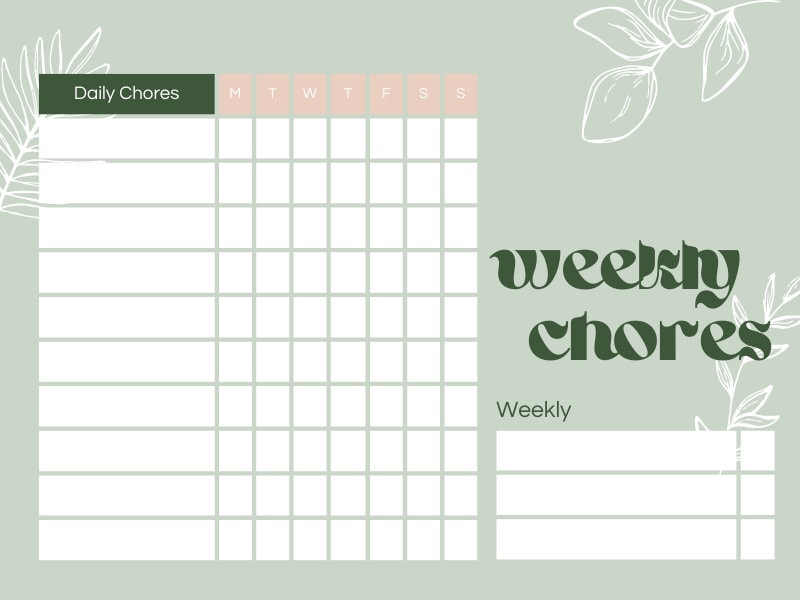 Weekly Chores Planner, Digital Planner, Printable Planner, to Do List ...