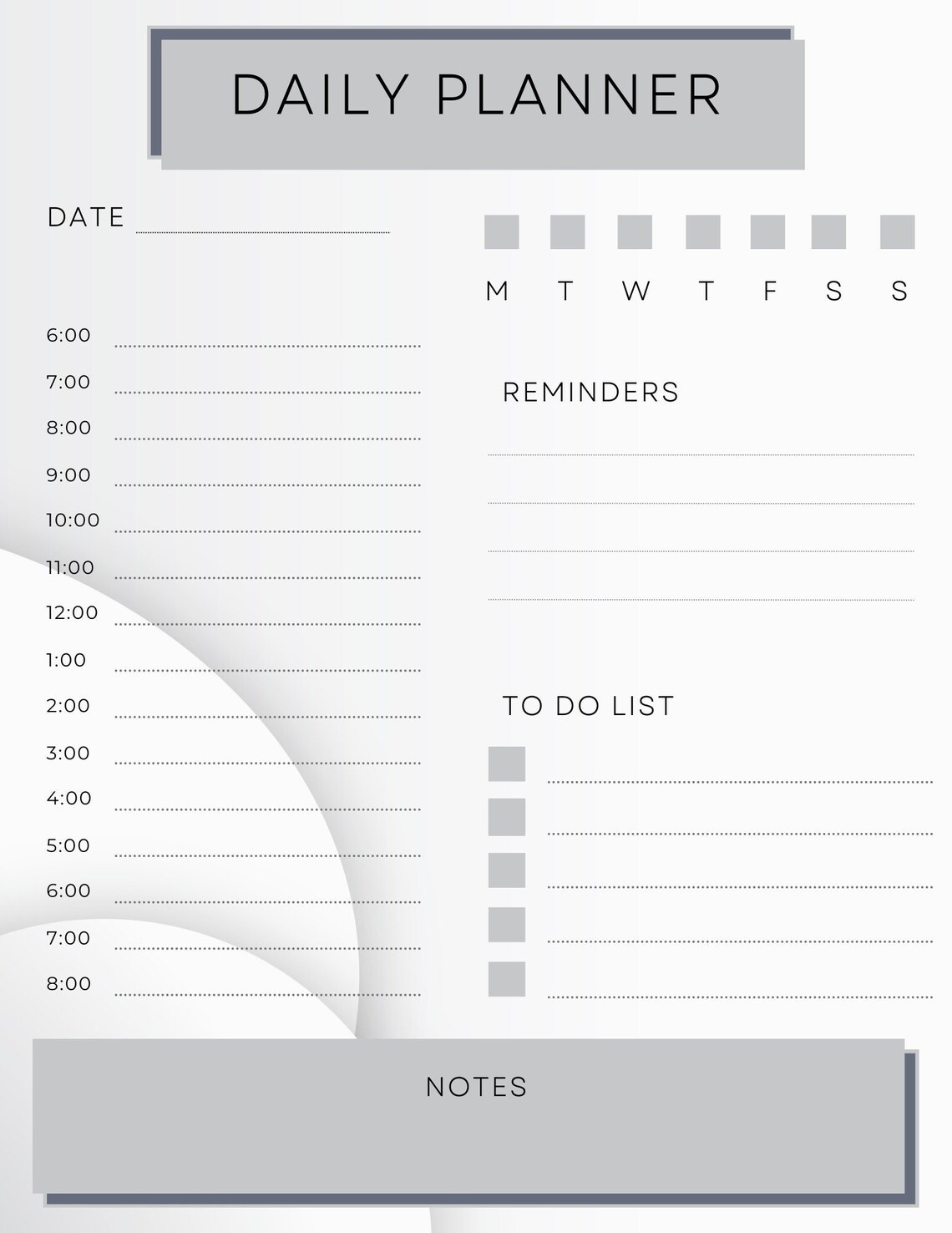 Daily Planner Printable | Plan Your Day! - Etsy