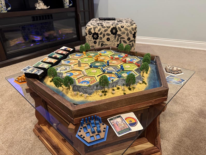 Handcrafted 3D Settlers of Catan Board With Optional Wooden Storage ...