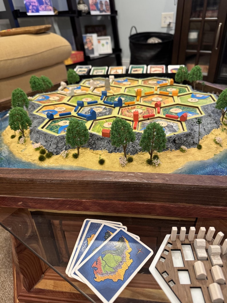 Handcrafted 3D Settlers of Catan Board With Optional Wooden Storage ...