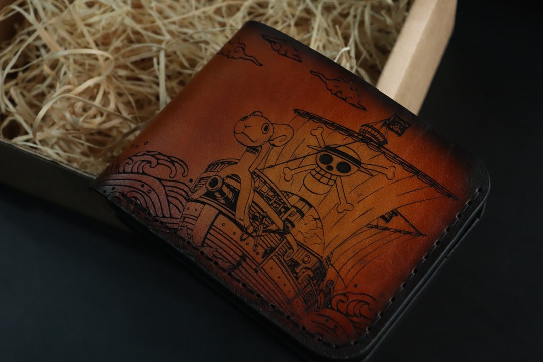 Handmade Leather Wallet, Pirate Ship, Personalized Wallet, Fan Art ...
