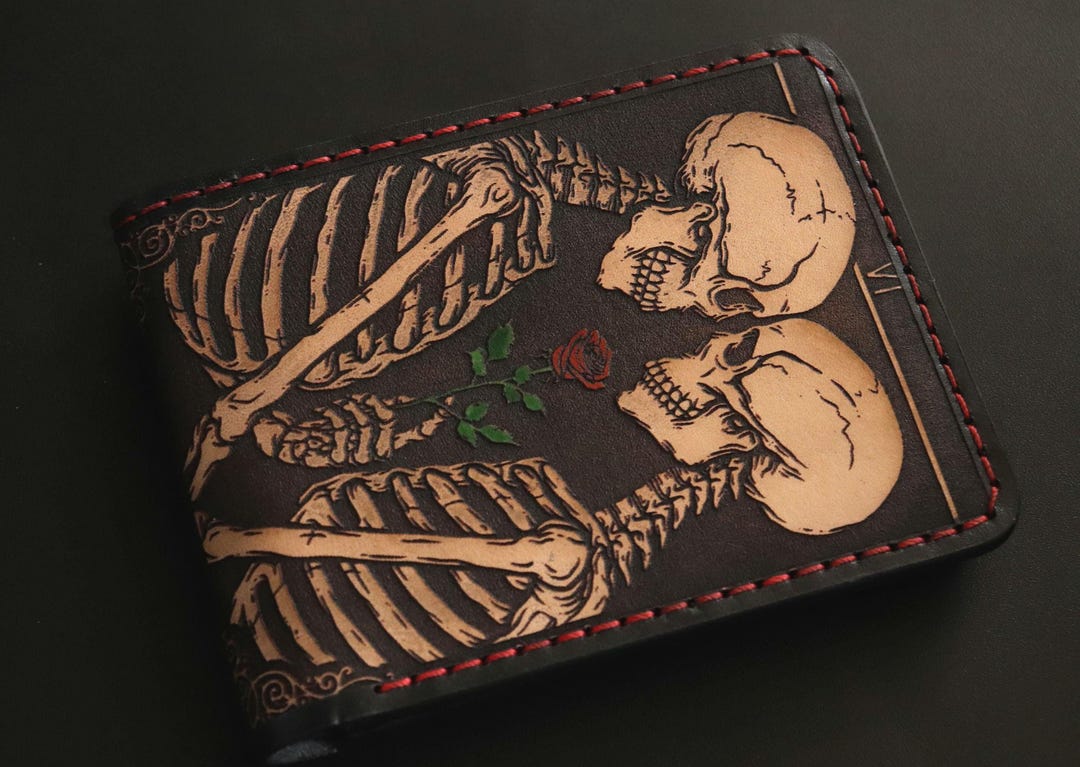 Leather Wallet, Tarot Wallet, the Lovers Tarot Card, Gothic Wallet With ...