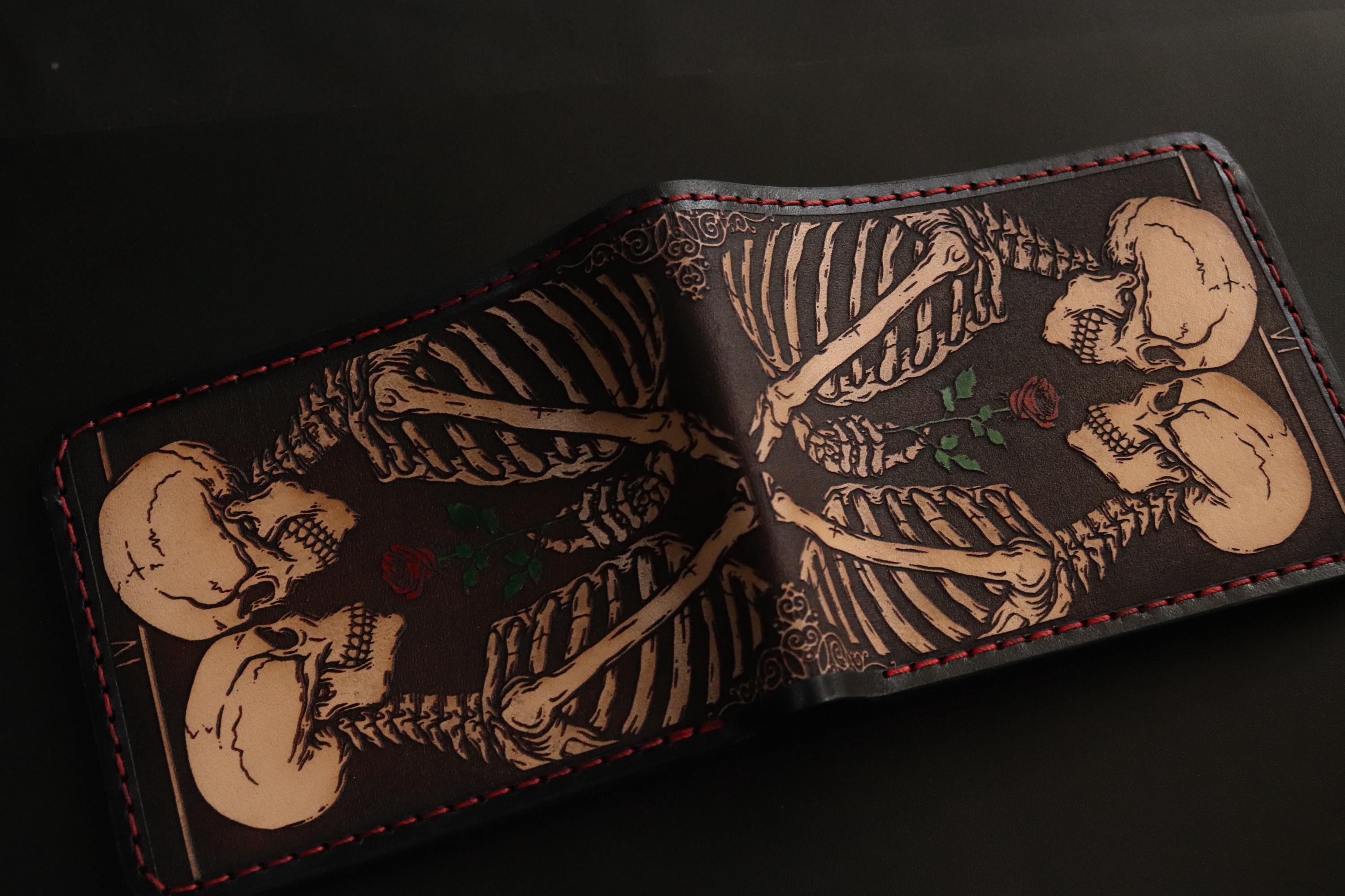 Leather Wallet, Tarot Wallet, the Lovers Tarot Card, Gothic Wallet With ...