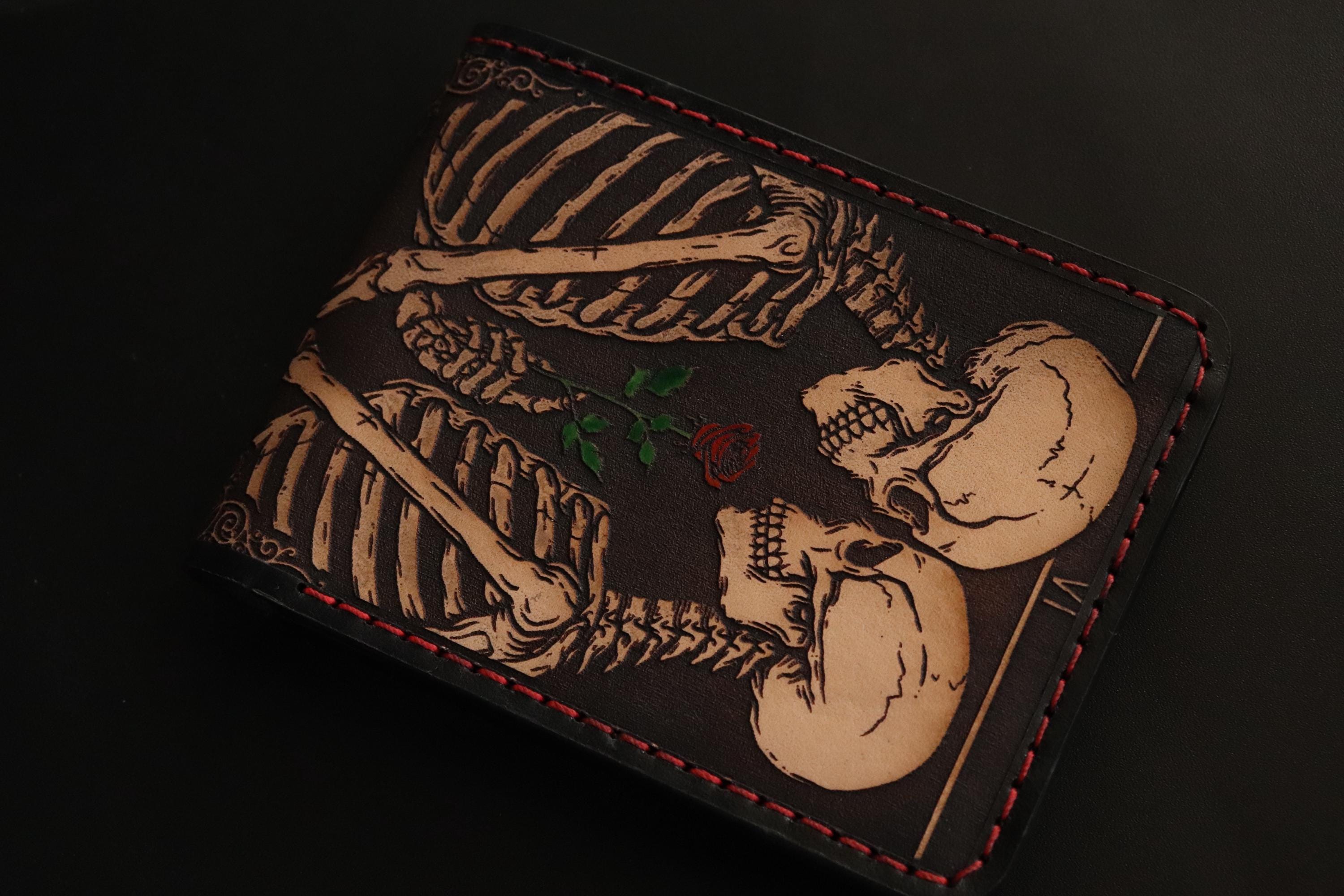 Leather Wallet, Tarot Wallet, the Lovers Tarot Card, Gothic Wallet With ...