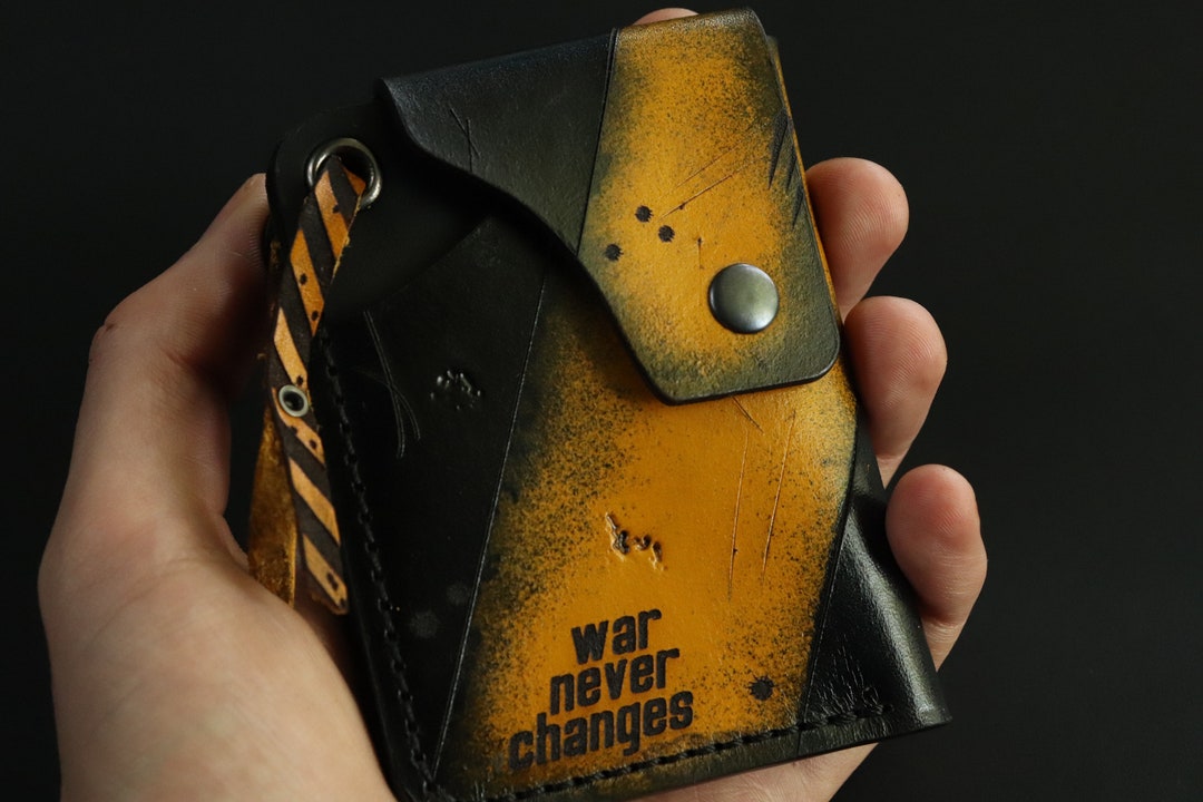Post Apocalyptic Minimalist Wallet, Leather, Handmade, Wasteland, T60 ...