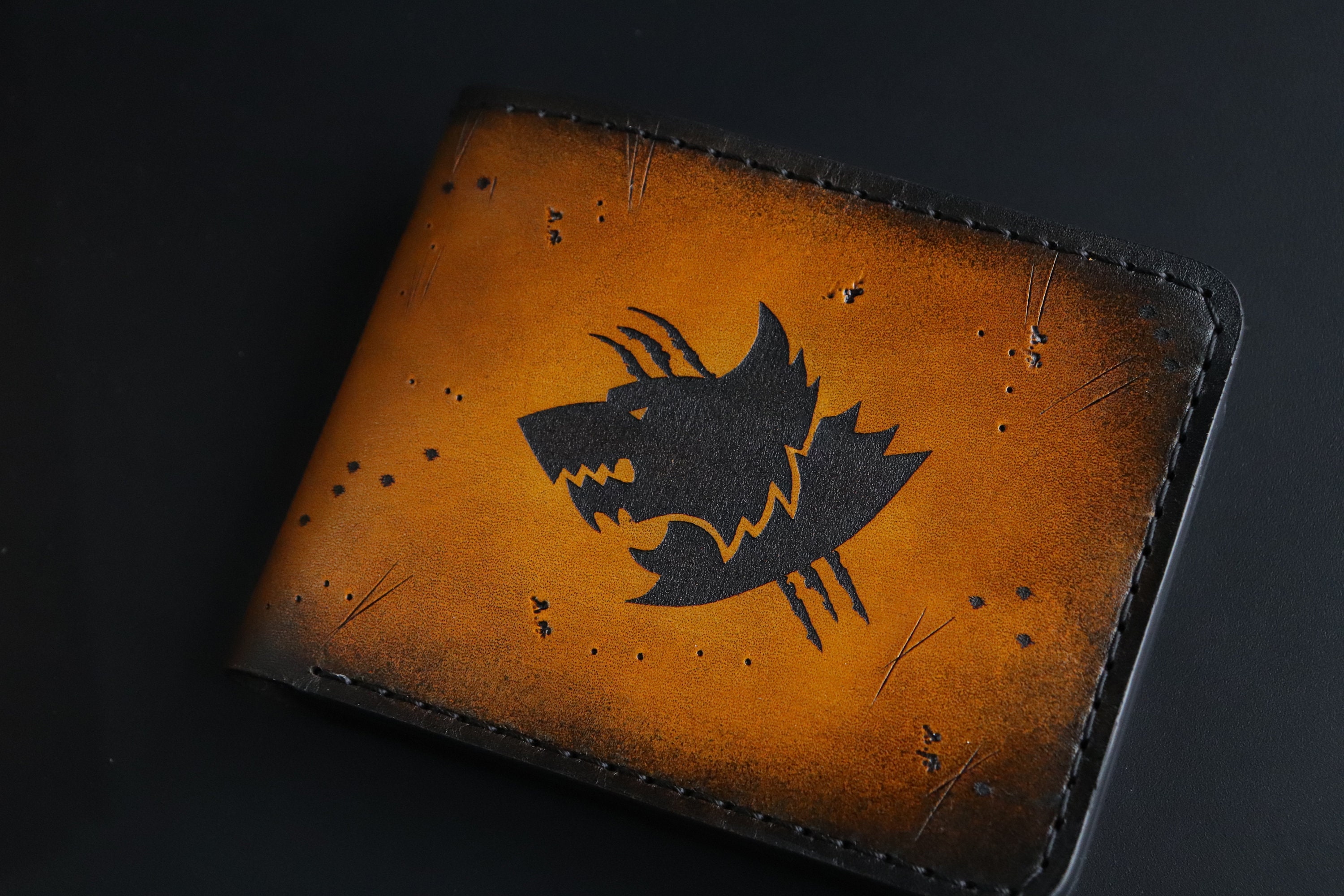 Warrior Wolves Wolves Leather Wallet Gifts for Gamers - Etsy