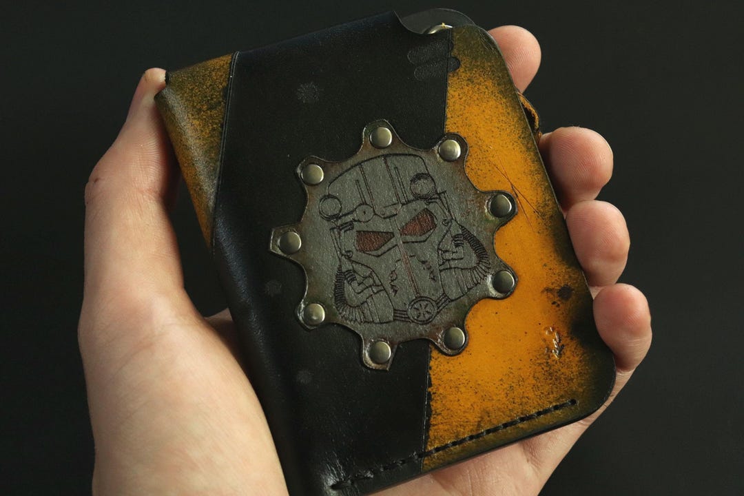 Fallout Minimalist Wallet Inspired, Leather Handmade, Wasteland, T60 ...