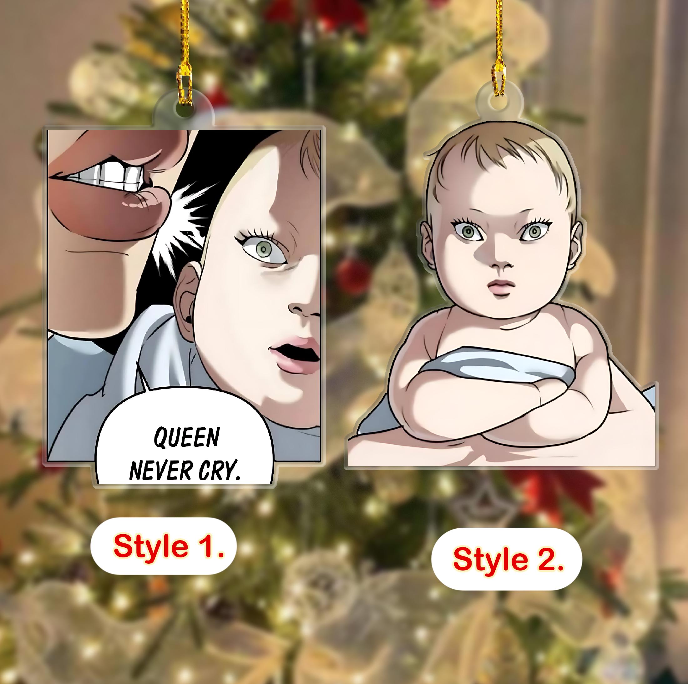 Queen Never Cry Funny Meme Ornament, Viral Meme Feminist Queen Slay Gift Diva Ornament ...