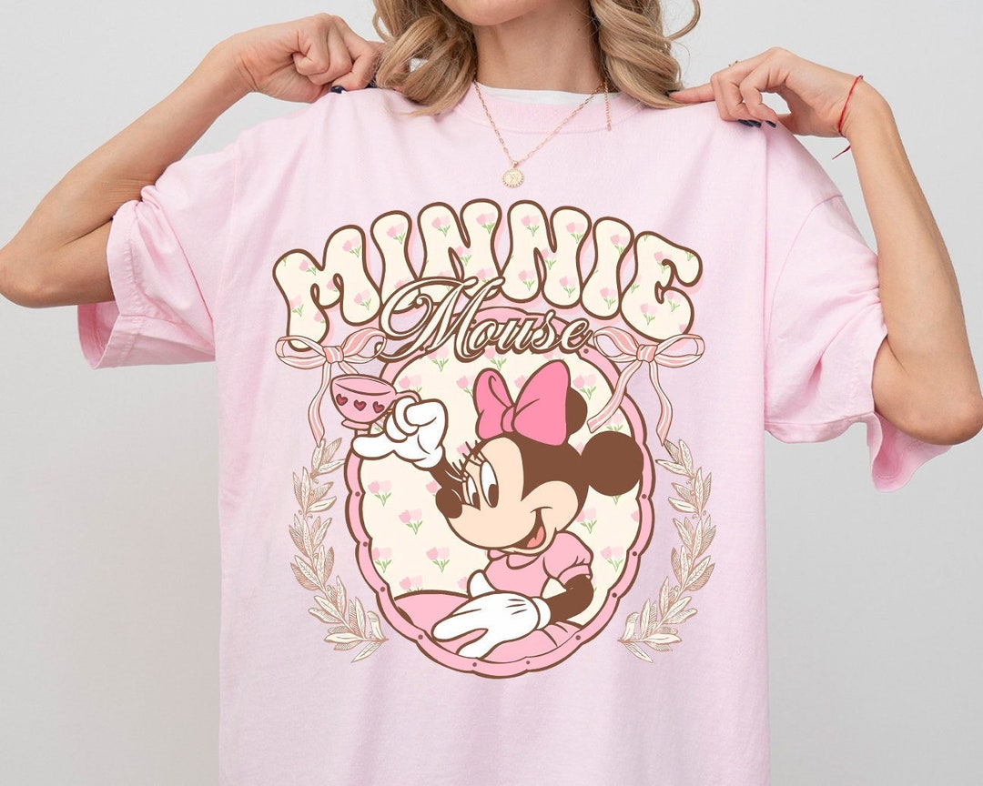 Retro Minnie Mouse Coquette Bow Shirt, Soft Girl Era Shirt, Disney Pink ...