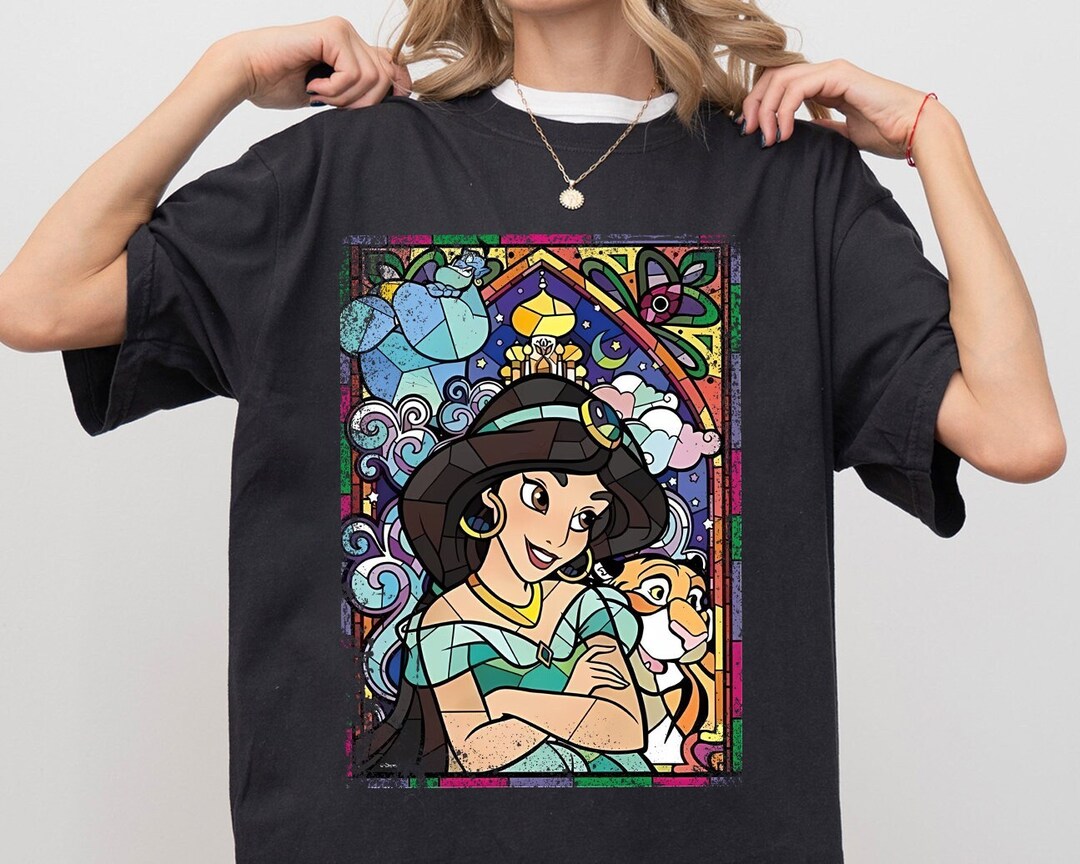 Vintage Princess Jasmine Stained Glass Shirt, Jasmine Alladin Shirt ...