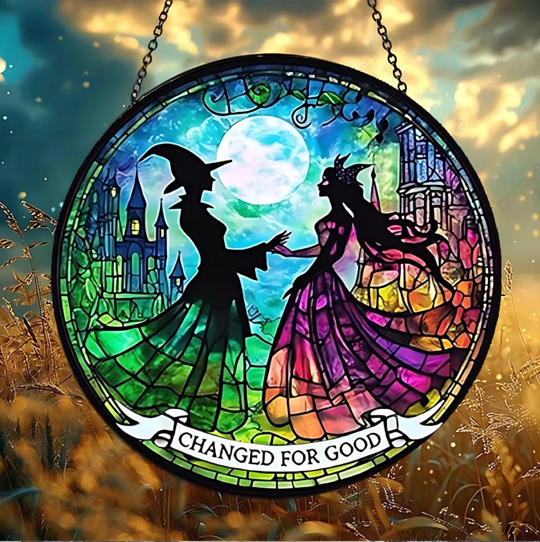 Witches of Oz Stained Glass, Elphaba and Glinda Besties, Wickeds Merch ...