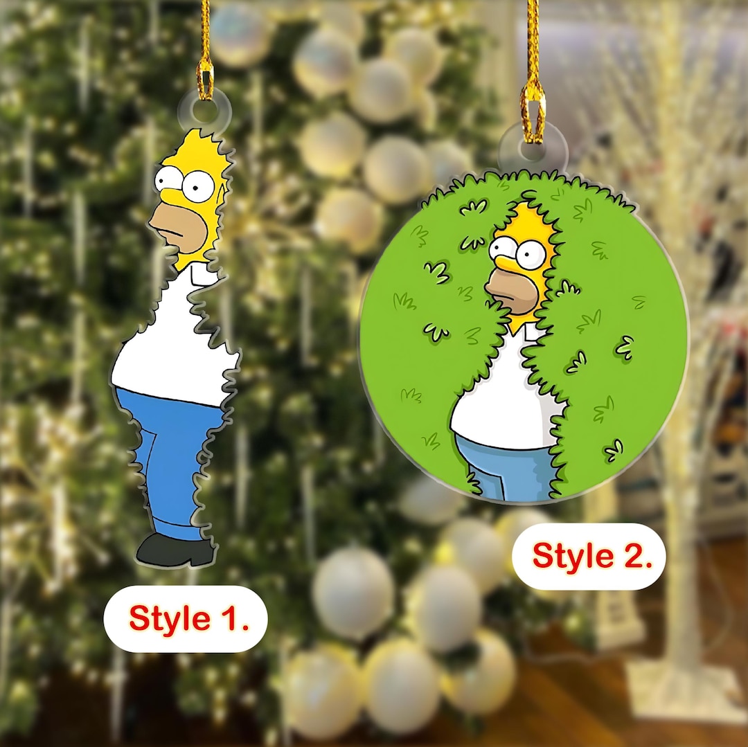 Large Homer Simpson Christmas Tree Ornament, Funny Xmas Ornament, Homer ...