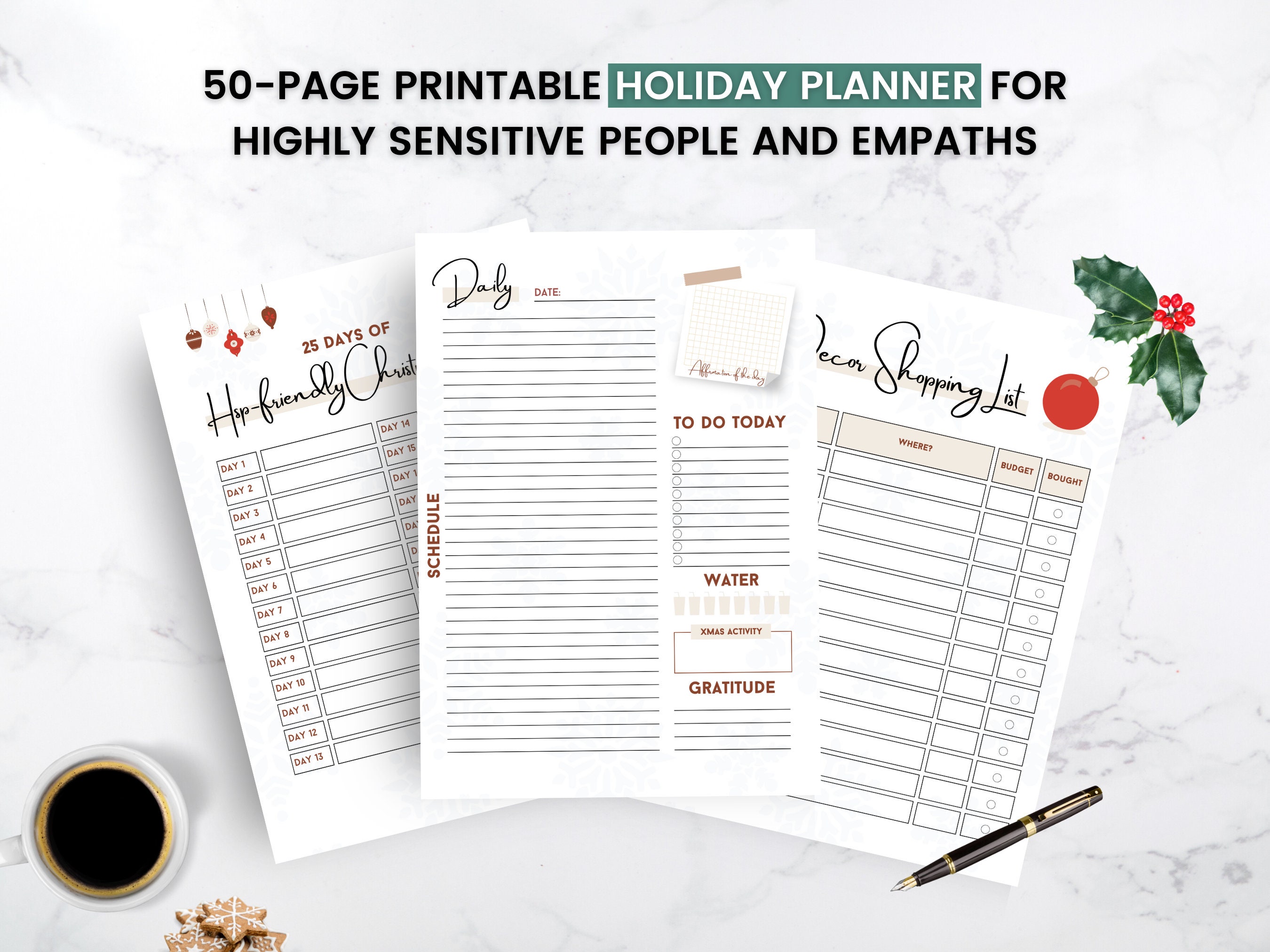 Holiday Planner Printable | Christmas Planner Printable | Xmas Planner ...