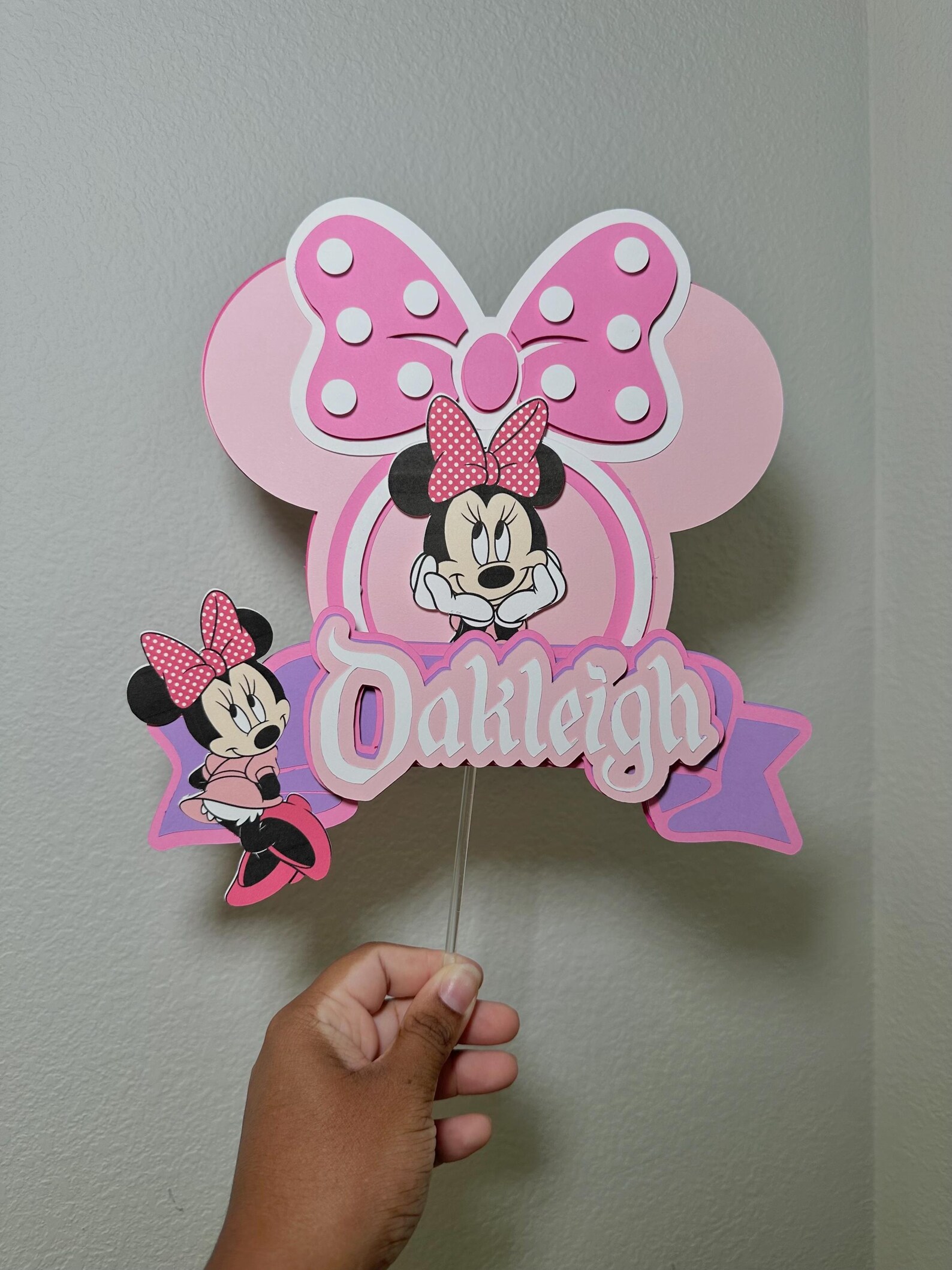 Minnie Mouse Cake Topper, Minnie Mouse Birthday Decorations, Cake ...