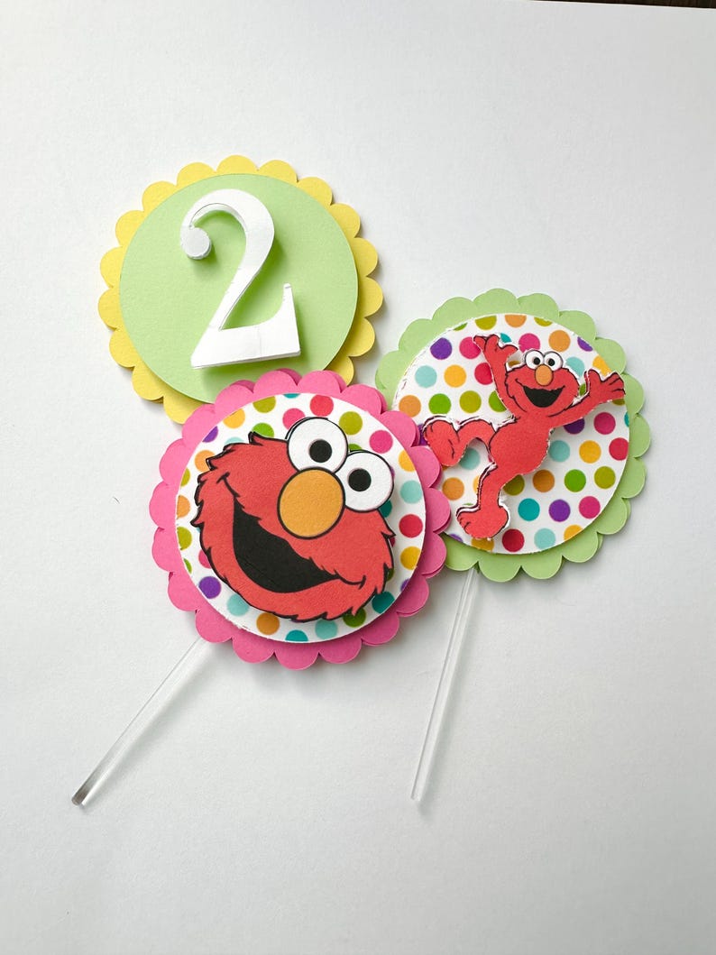 Sesame Cupcake Toppers, Candied Apple Toppers, Sesame Street Birthday ...