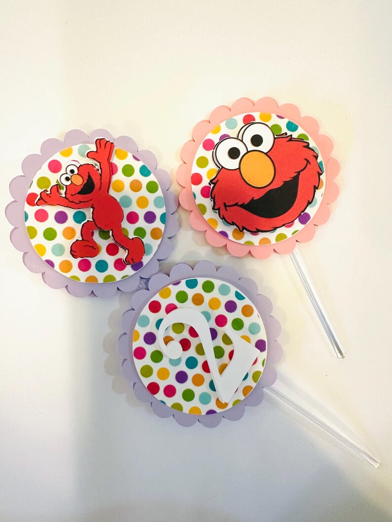 Sesame Cupcake Toppers, Candied Apple Toppers, Sesame Street Birthday ...