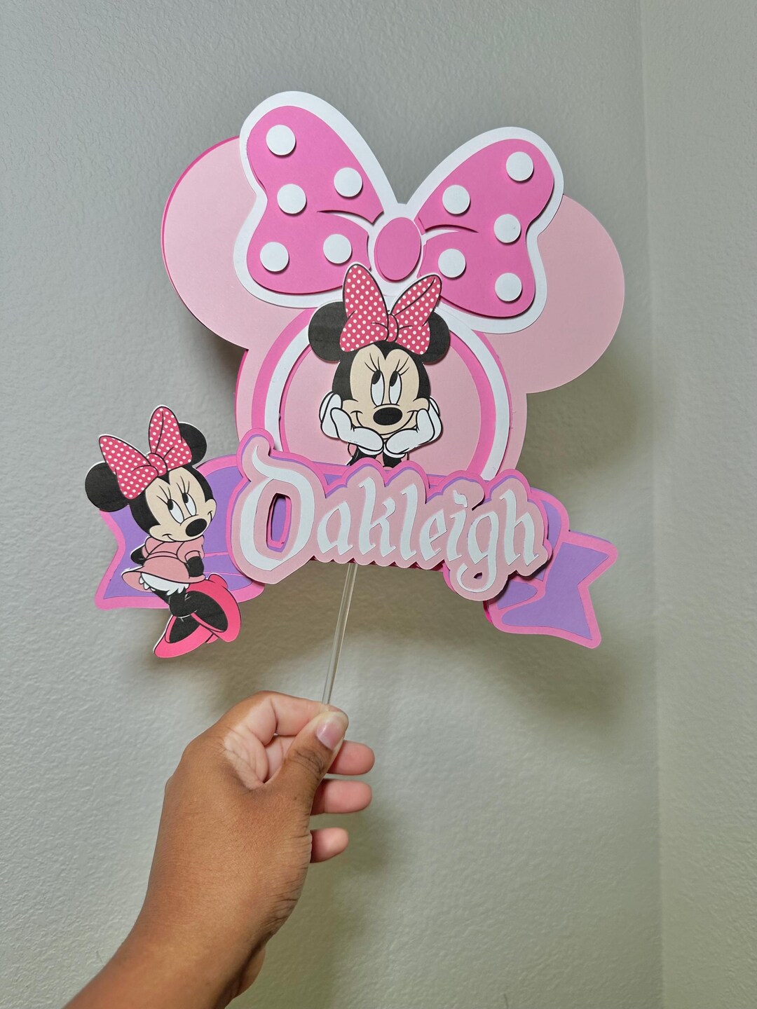Minnie Mouse Cake Topper, Minnie Mouse Birthday Decorations, Cake ...