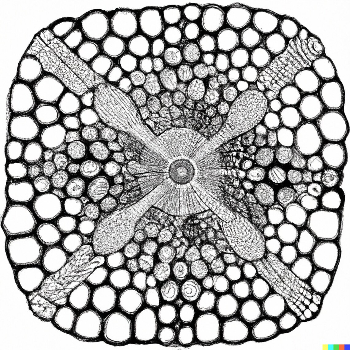 Scientific Illustration of an Imagined Marine Microbe of the Genus ...