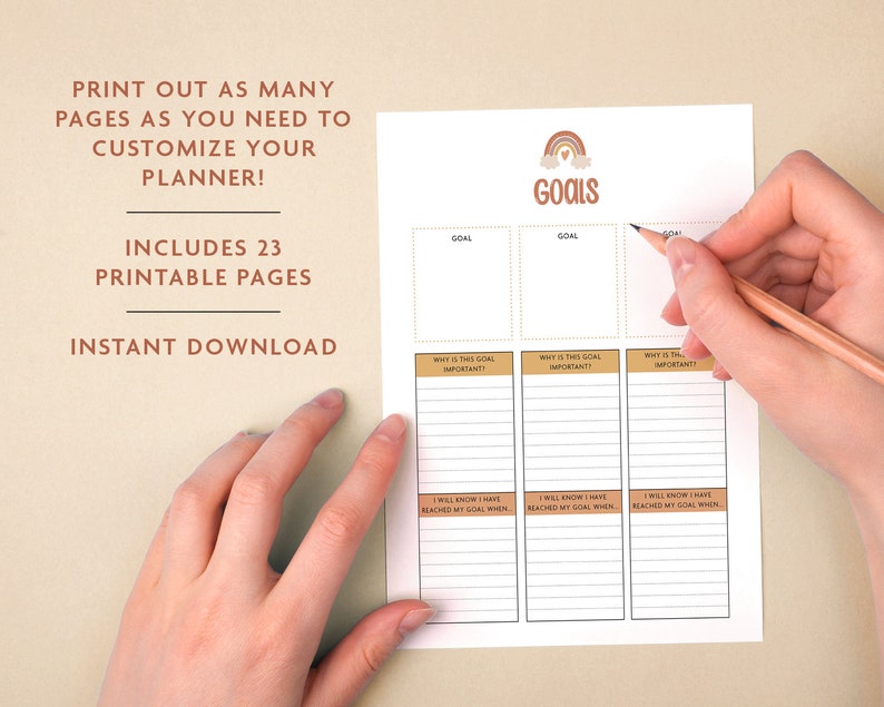 2023-2024 Printable & Digital Planner Pages +goal and Productivity ...