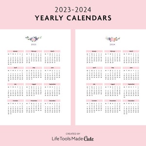 2023-2024 Printable & Digital Planner Pages, Mix-and-match Yearly ...