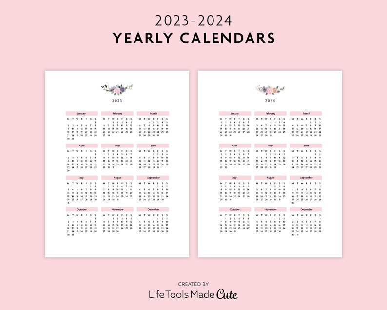 2023-2024 Printable & Digital Planner Pages +productivity Pages: Yearly ...