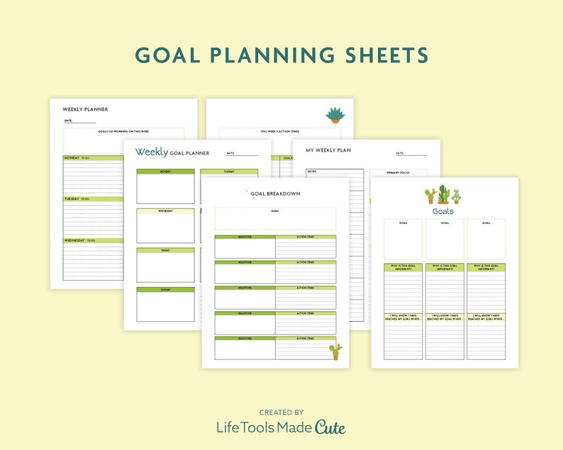 2023-2024 Printable & Digital Planner Pages +goal and Productivity ...