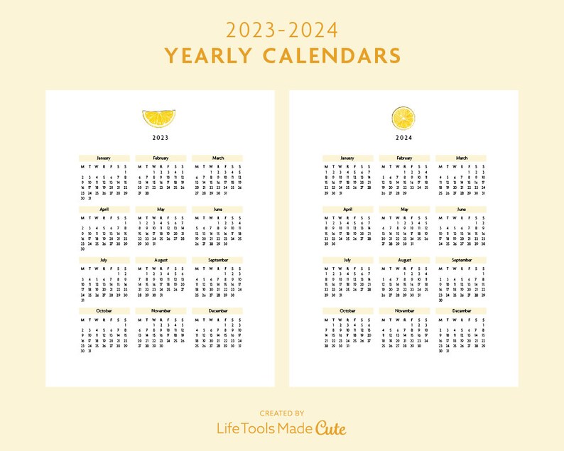 2023-2024 Printable & Digital Planner Pages: Yearly, Monthly and Weekly ...