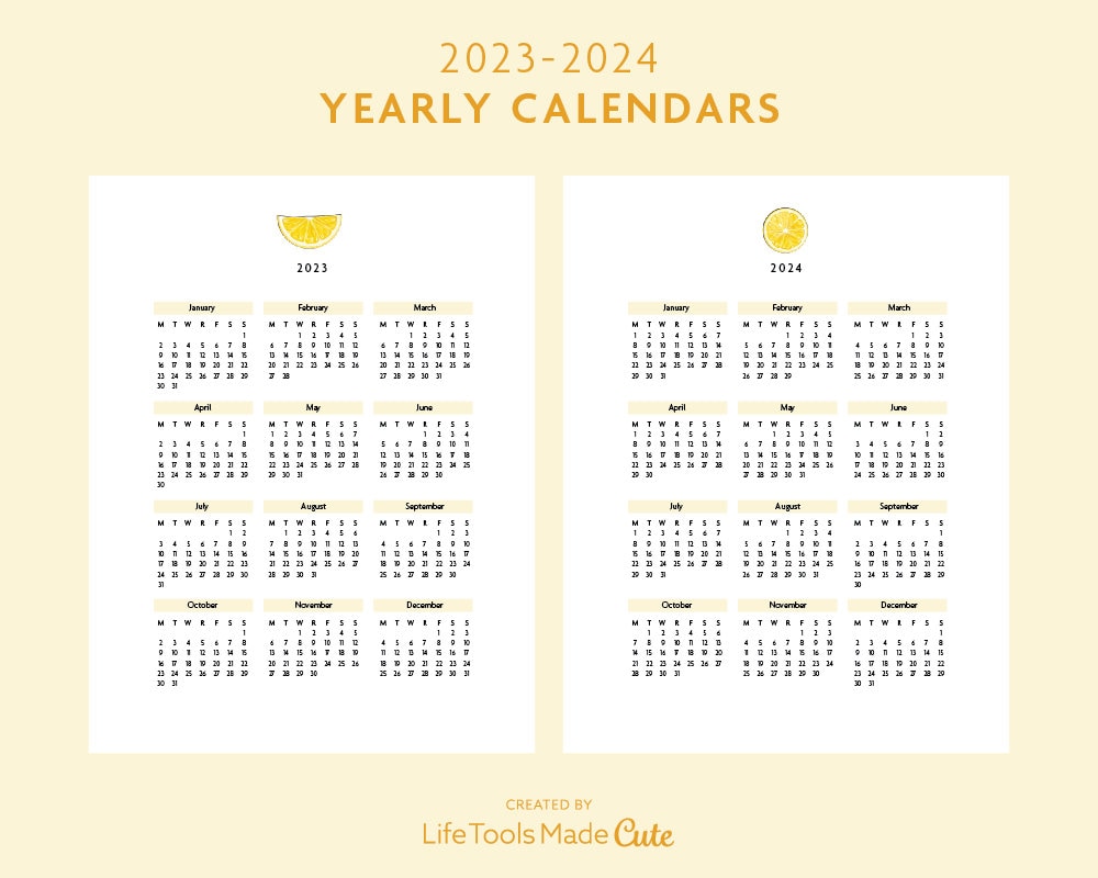 2023-2024 Printable & Digital Planner Pages: Yearly, Monthly and Weekly ...