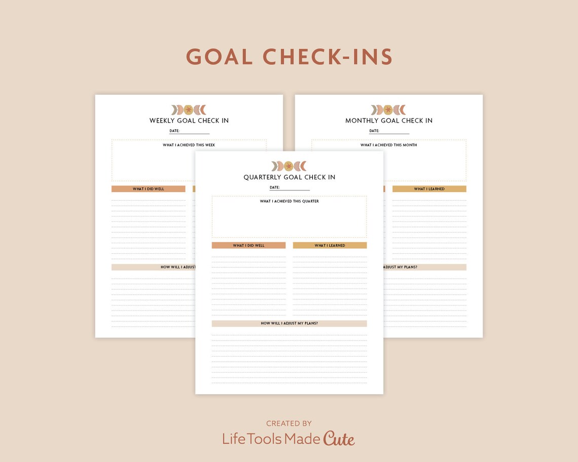 2023-2024 Printable & Digital Planner Pages goal and Productivity Pages ...