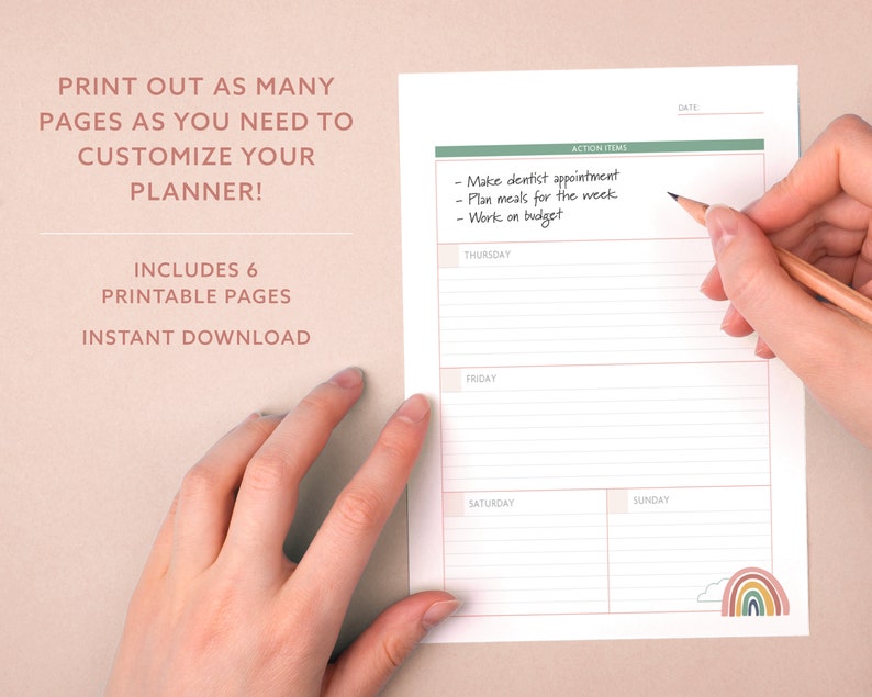 2022-2023 Yearly, Monthly & Weekly Planner, Millenial Rainbow ...