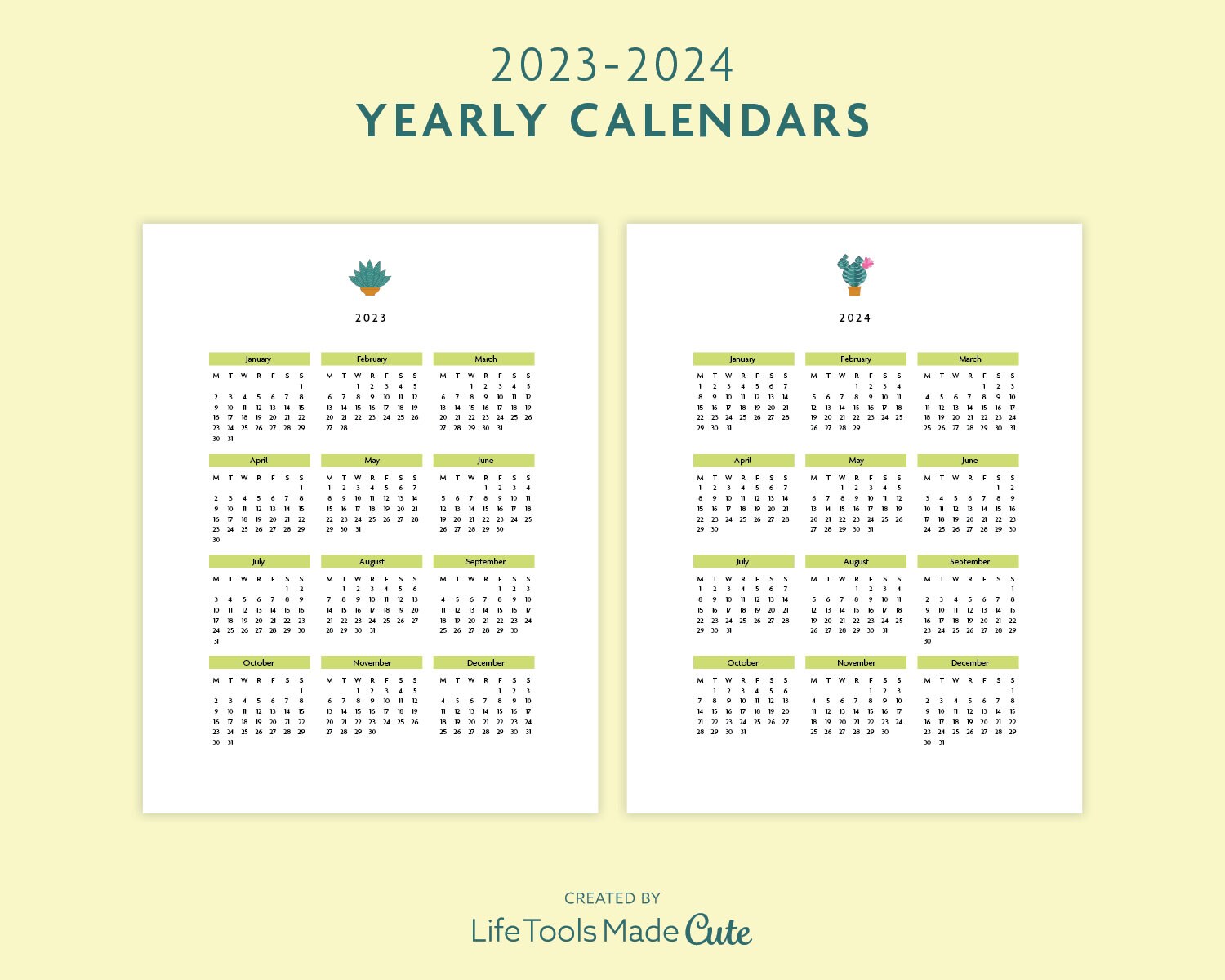 2023-2024 Printable & Digital Planner Pages +goal and Productivity ...